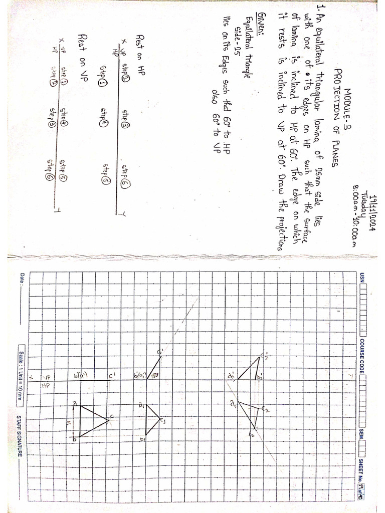 Module 3-Projection of Planes | PDF