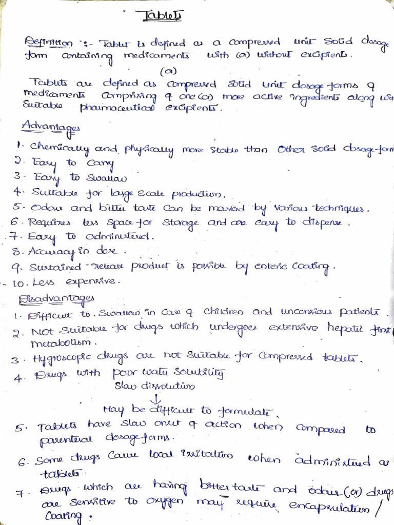 Tablets Introduction and Types of Tablets | PDF