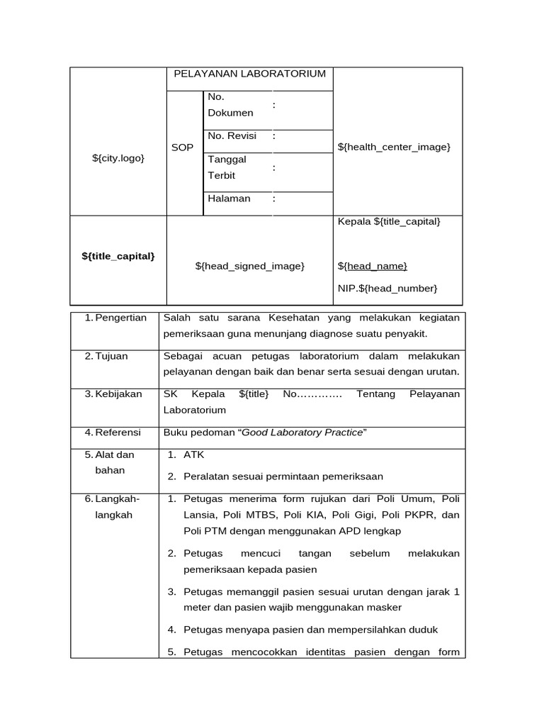 3913 SOP Pelayanan Laboratorium | PDF