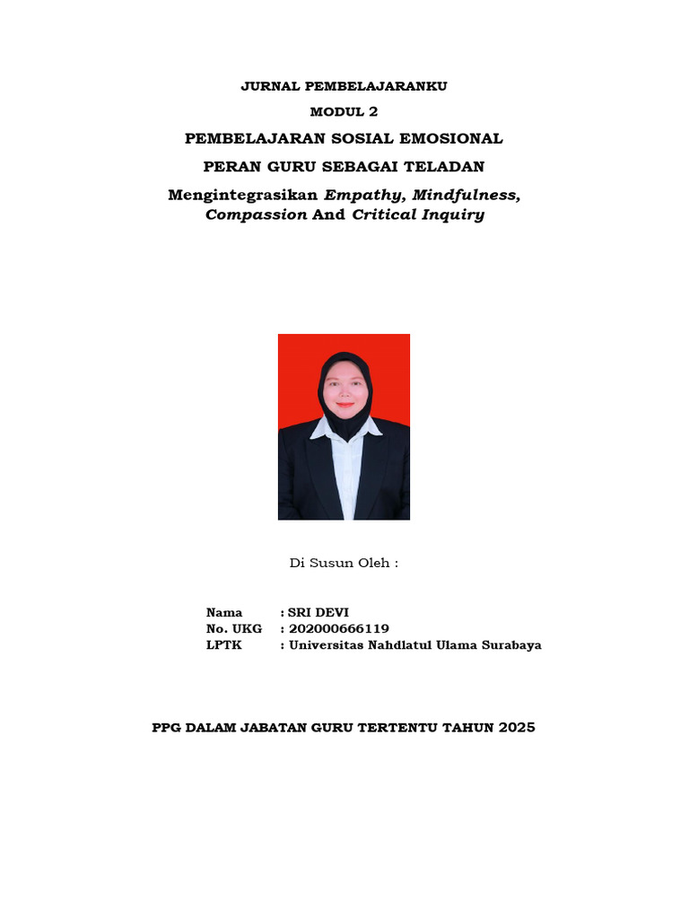Jurnal Pembelajaranku Modul 2 Peran Guru Sebagai Teladan | PDF