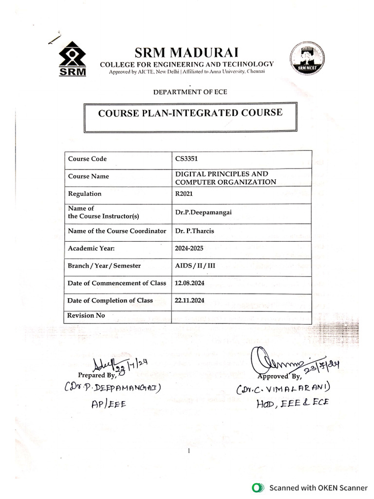 CS3351 DPCO Course Plan | PDF | Central Processing Unit | Computer ...
