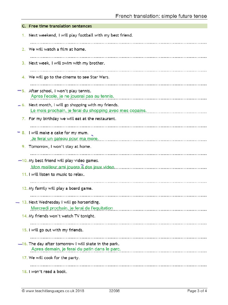 Future Tense Practice | PDF