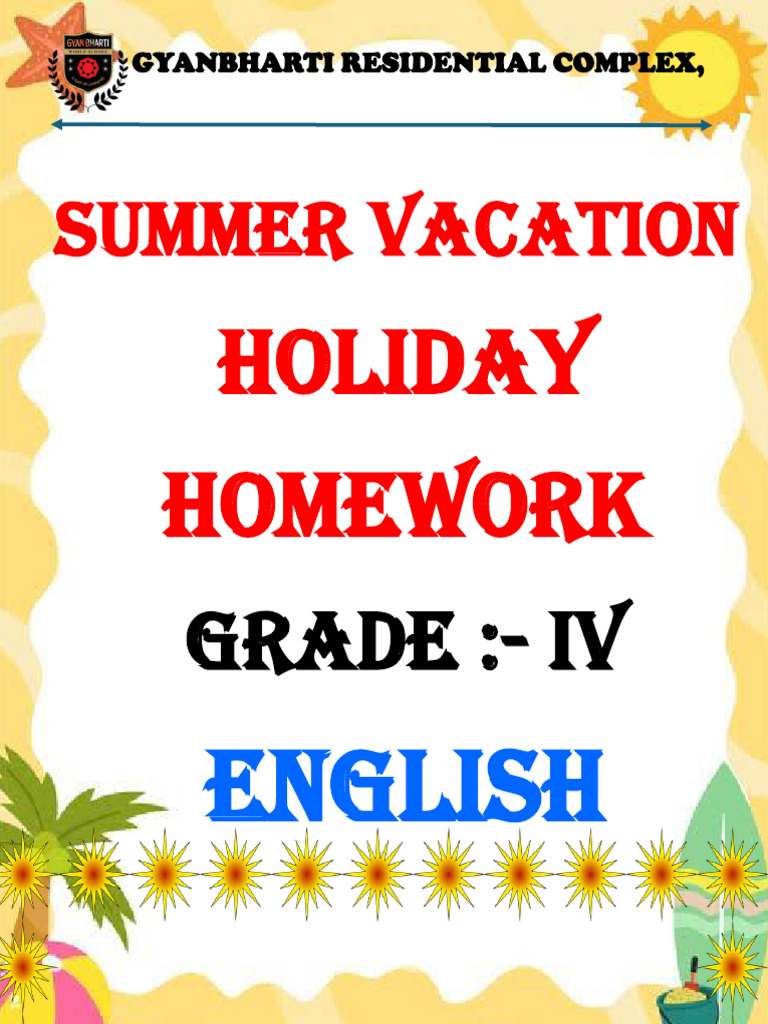 Grade 4 English Summer Holiday Homework 25-26 | PDF | Linguistics