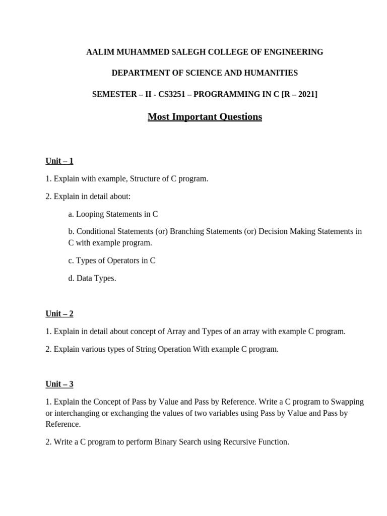 Cs3251-Pic Most Important Questions | PDF | Computing | Software Engineering