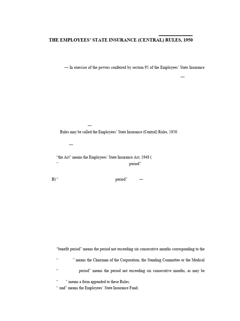 Employees' State Insurance Rules 1950 | PDF | Banks | Expense