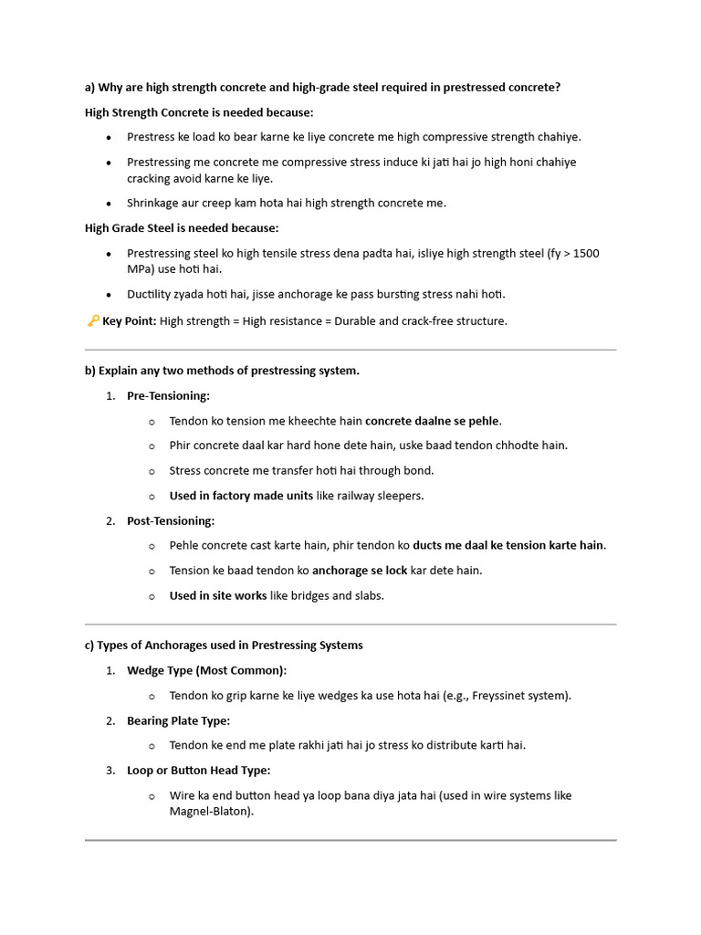 2023-24 Pyq Solved Prestress Con | PDF | Prestressed Concrete | Concrete