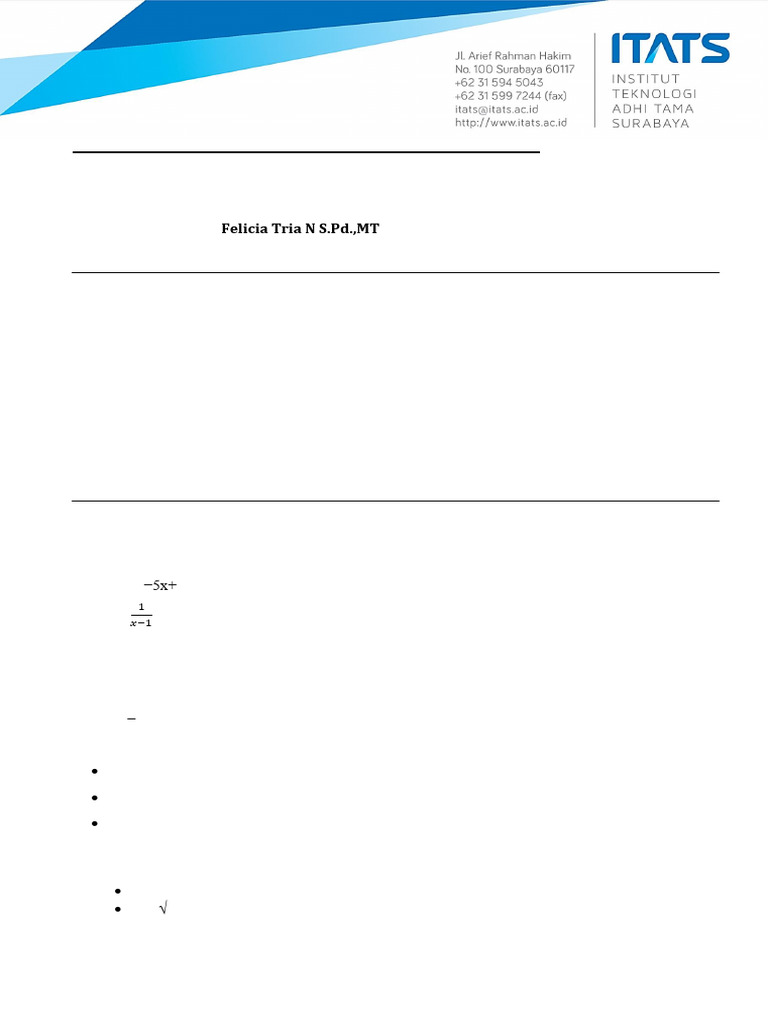 UTS Kalkulus 1 V | PDF