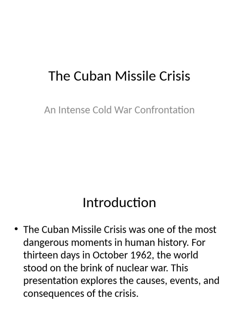 Cuban Missile Crisis Overview | PDF
