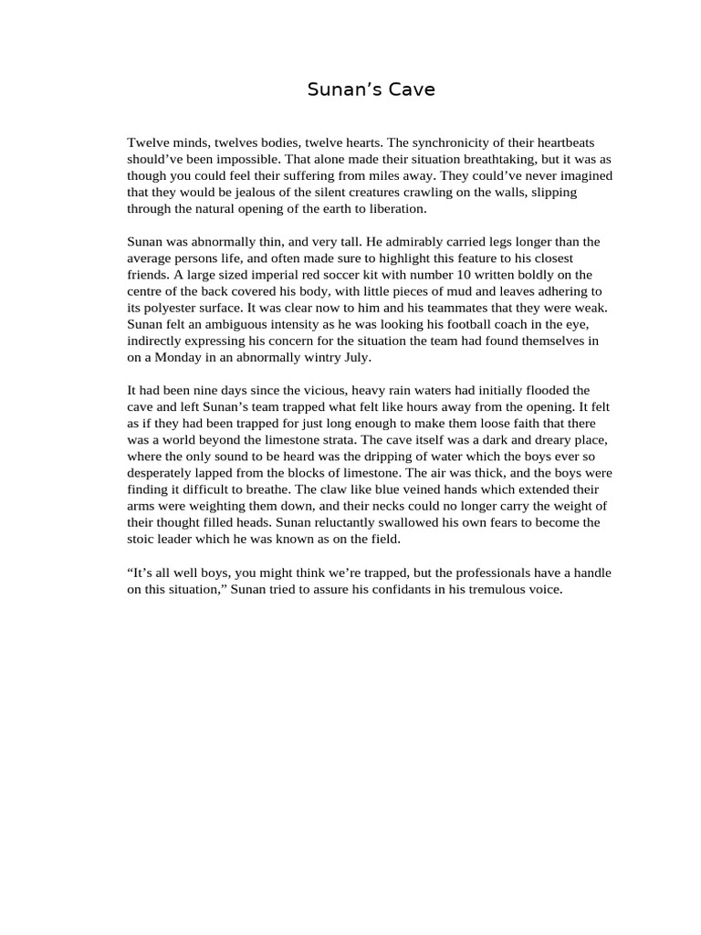 Writing Task 4.02.22 (Based On The Thai Cave Disaster) | PDF