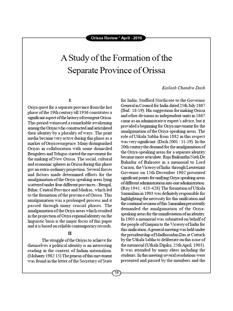 Oriya Movement for Separate Province | PDF | Languages Of India | South ...