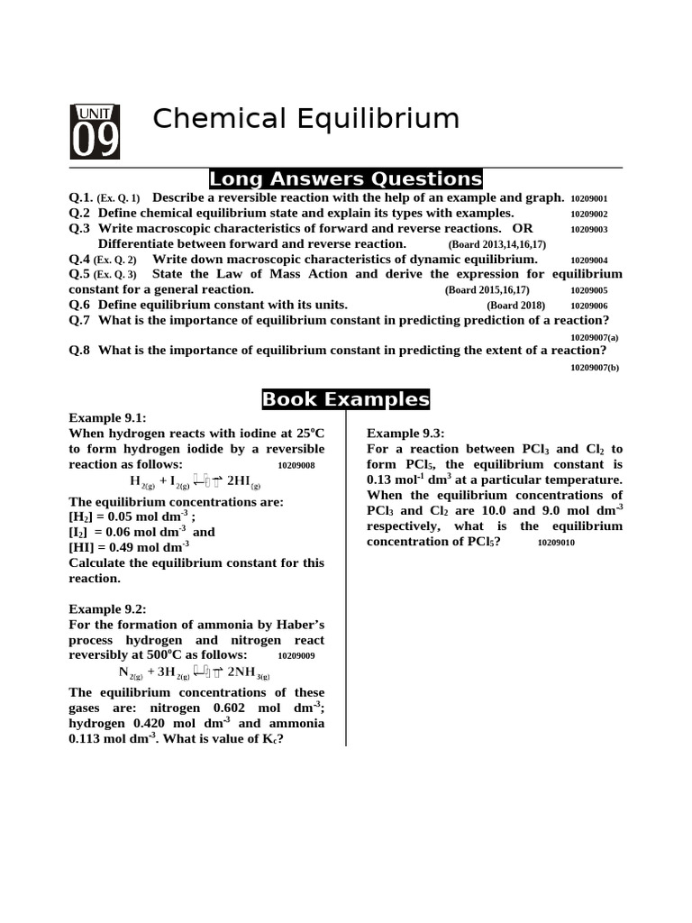 10th Chemistry Full Coded Book | PDF | Chemical Equilibrium | Chemical ...
