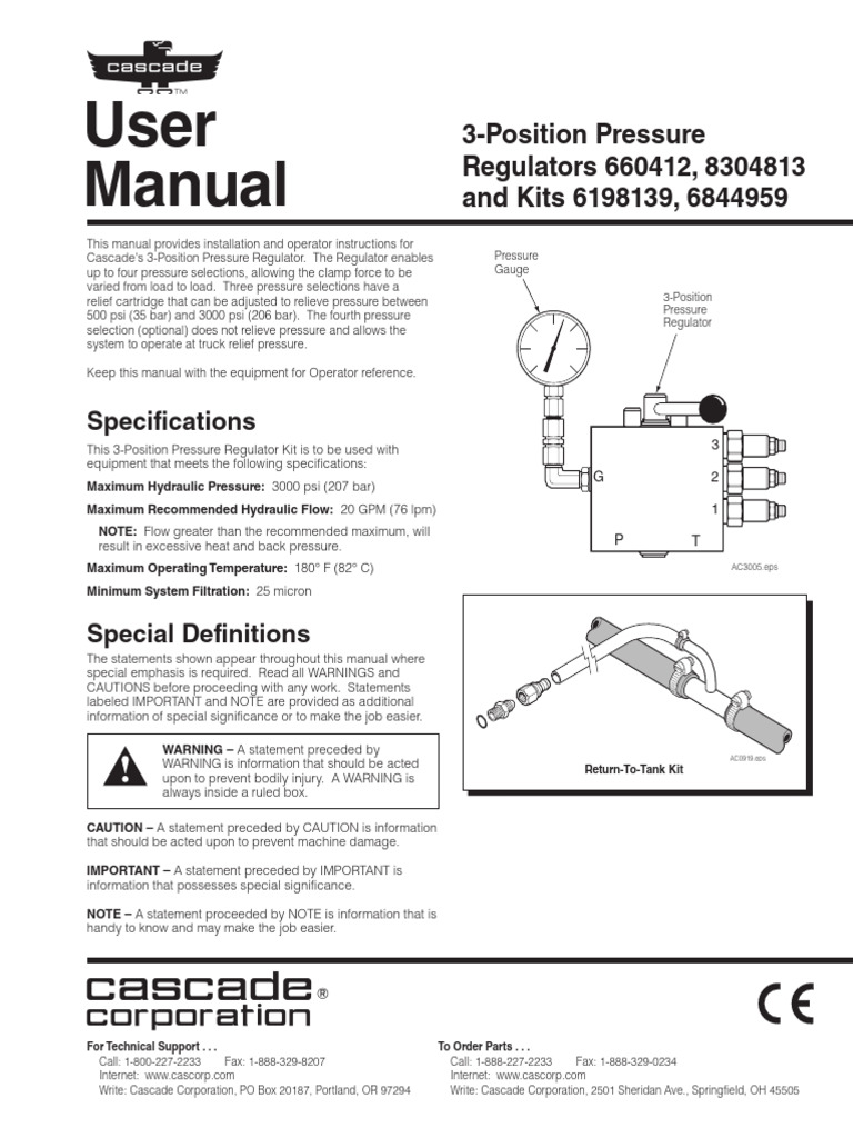 3-Position Pressure Regulator Manual | PDF | Valve | Mechanical Engineering