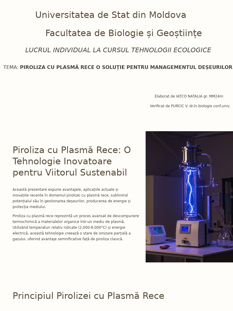 Piroliza Cu Plasma Rece Lucrul Individual | PDF