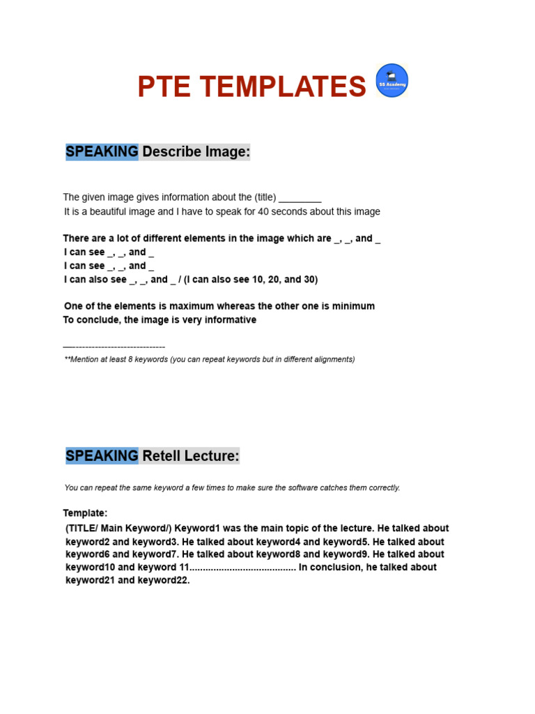 Pte Templates Updated | PDF | Noun | Syntax