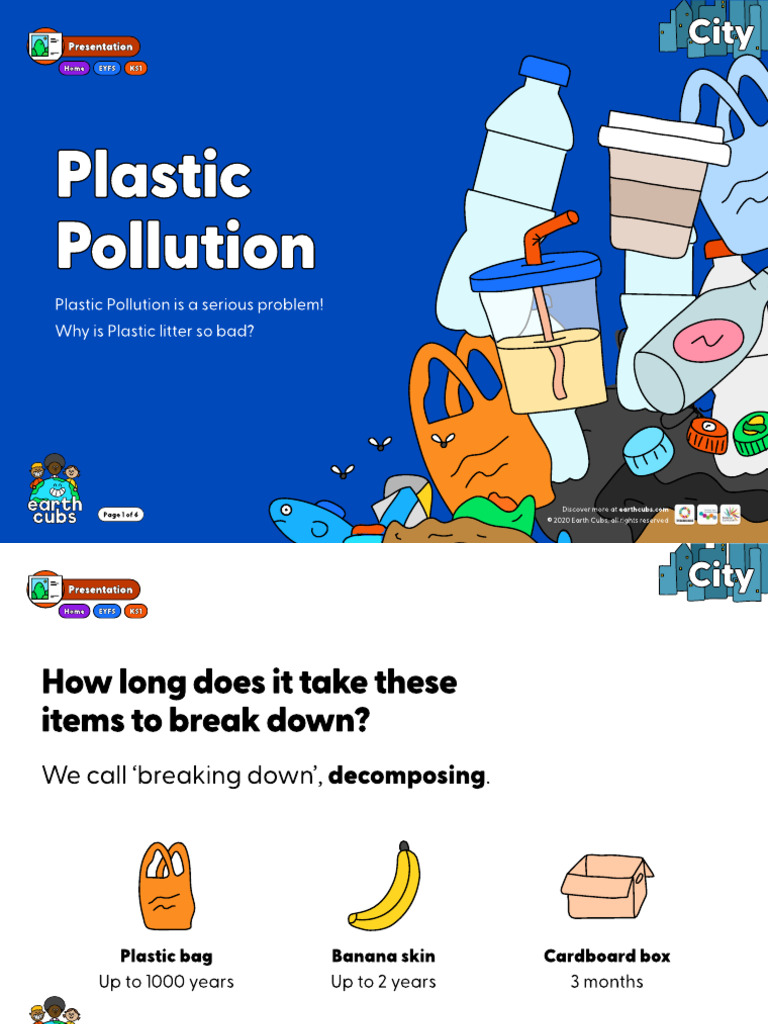 Plastic-Pollution City Presentation Earth-Cubs | PDF | Plastic | Waste ...