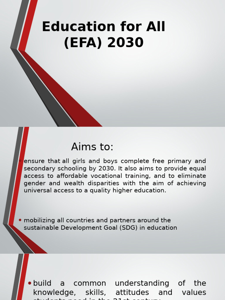 Education For All EFA 2030 | PDF | Learning | Cognition