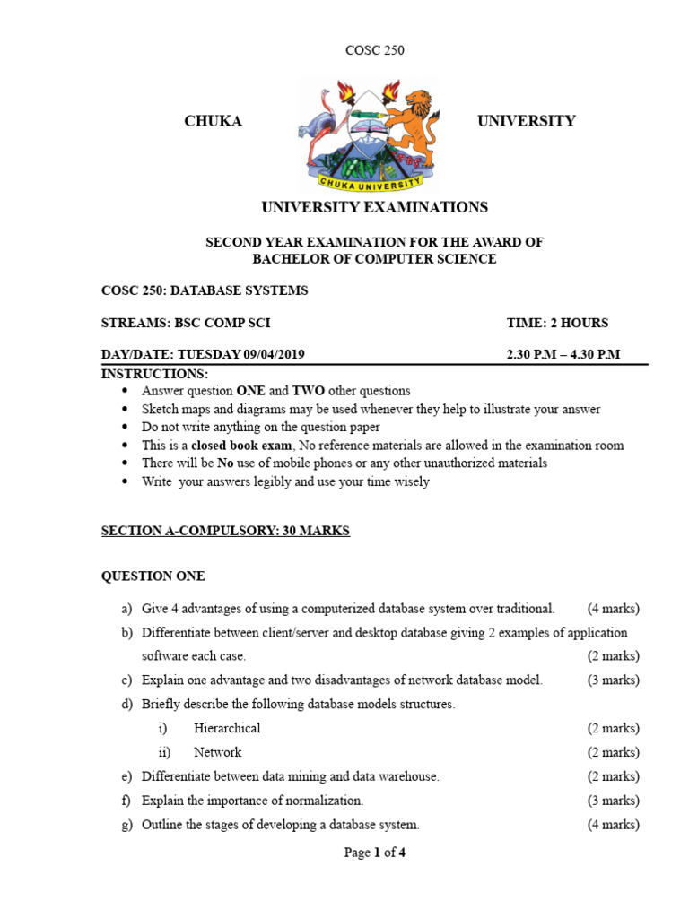 Cosc 250 Database Systems | PDF | Databases | Information Technology Management