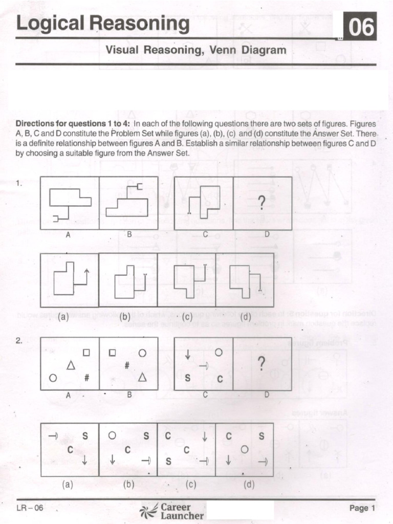 LR-06 - Visual Reasoning, Venn Diagram | PDF