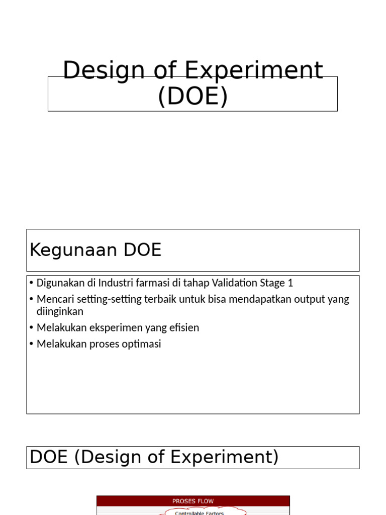 Revisi - Sharing Knowledge Training Design of Experiment (DOE) | PDF