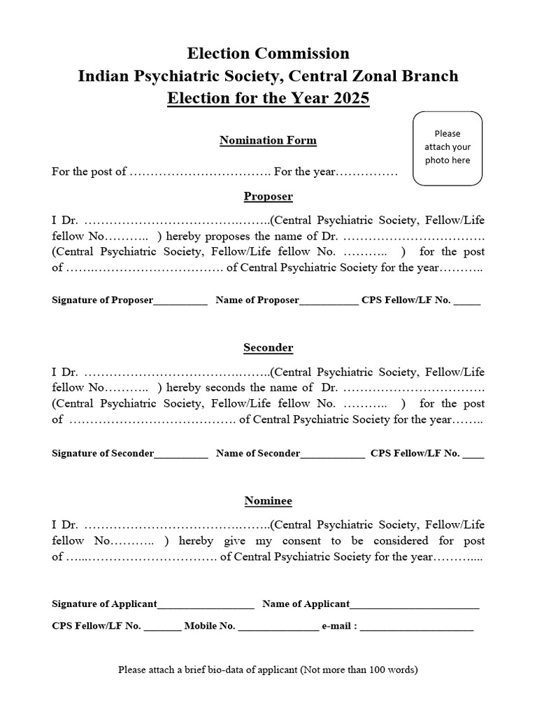 Central Zone Election Form | PDF