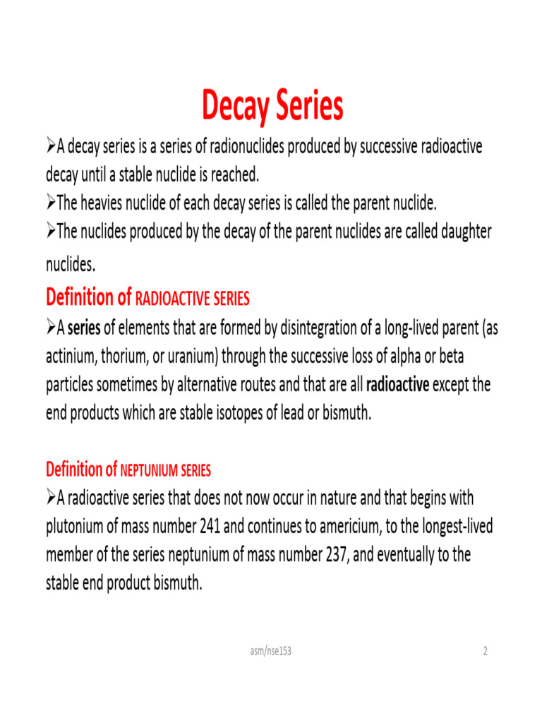 Decay Series & Radioactivity | PDF | Radioactive Decay | Atoms