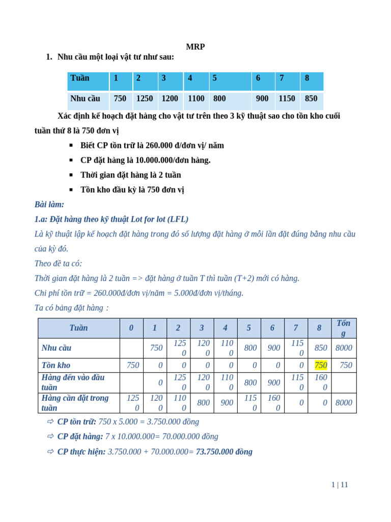 8.MRP - Tong Hop Ver.2 | PDF