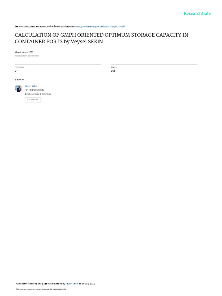 Optimal Storage Capacity in Ports | PDF | Containerization | Transport