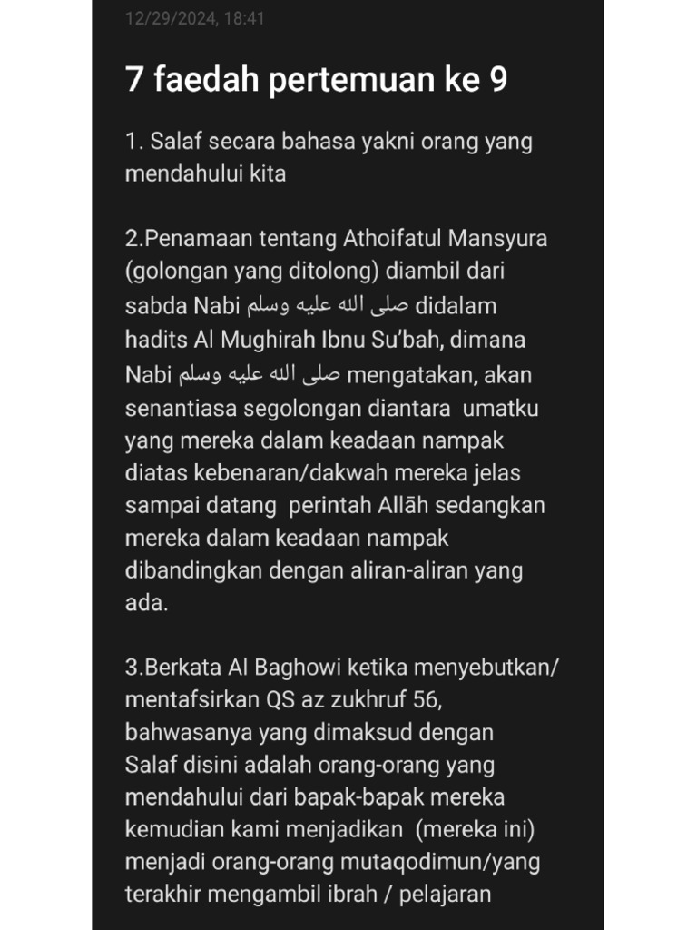 Bagi 7 Faedah Pertemuan 9 | PDF