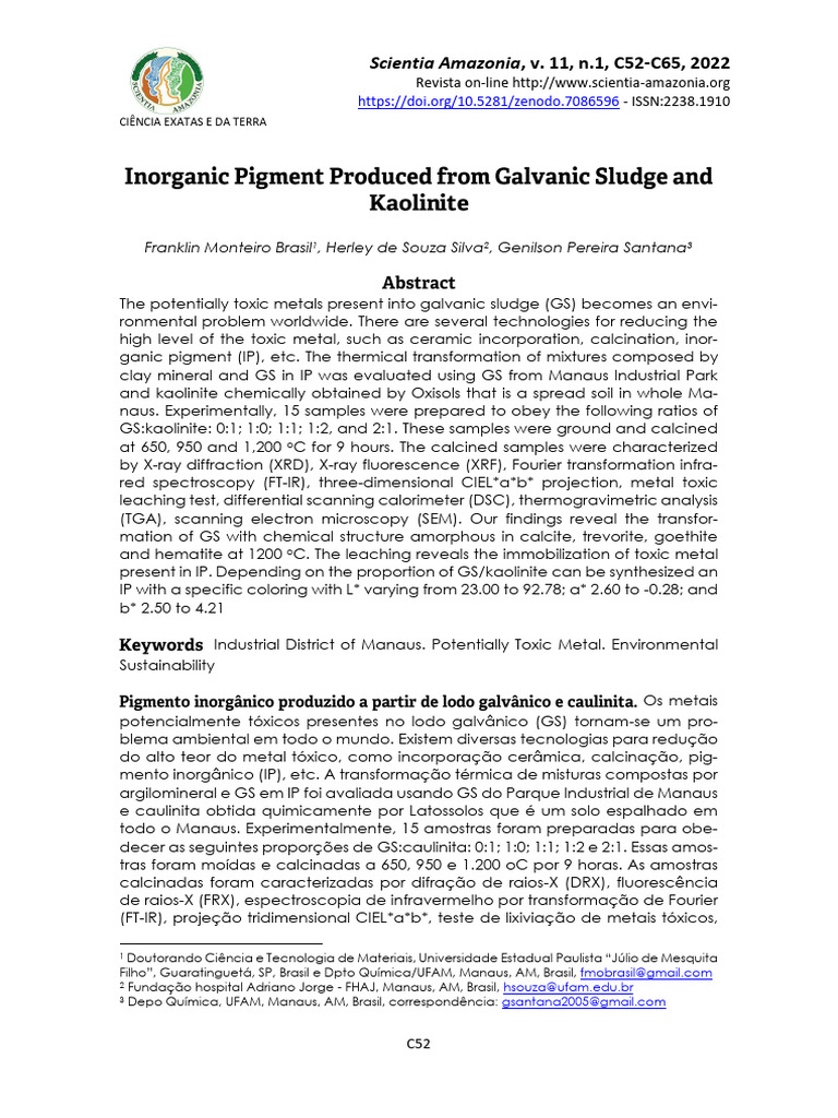 Toxic Metal Reduction in Galvanic Sludge | PDF | Differential Scanning ...
