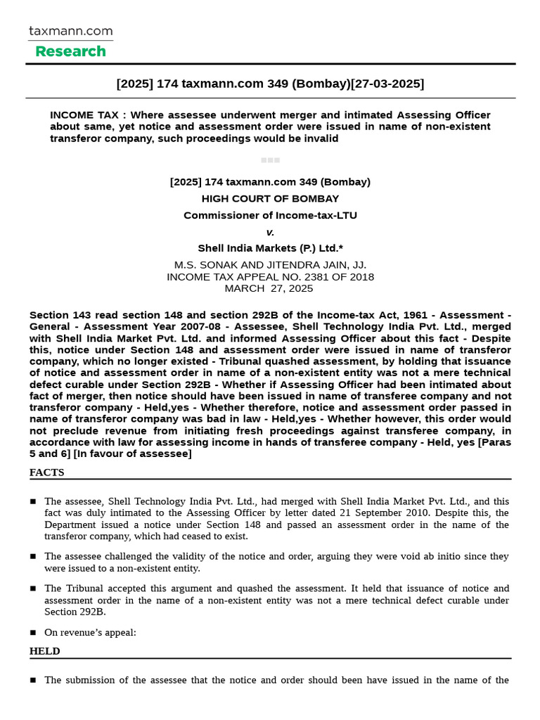 Commissioner of Income-tax-LTU vs. Shell India Markets (P.) Ltd. | PDF | Justice | Crime & Violence