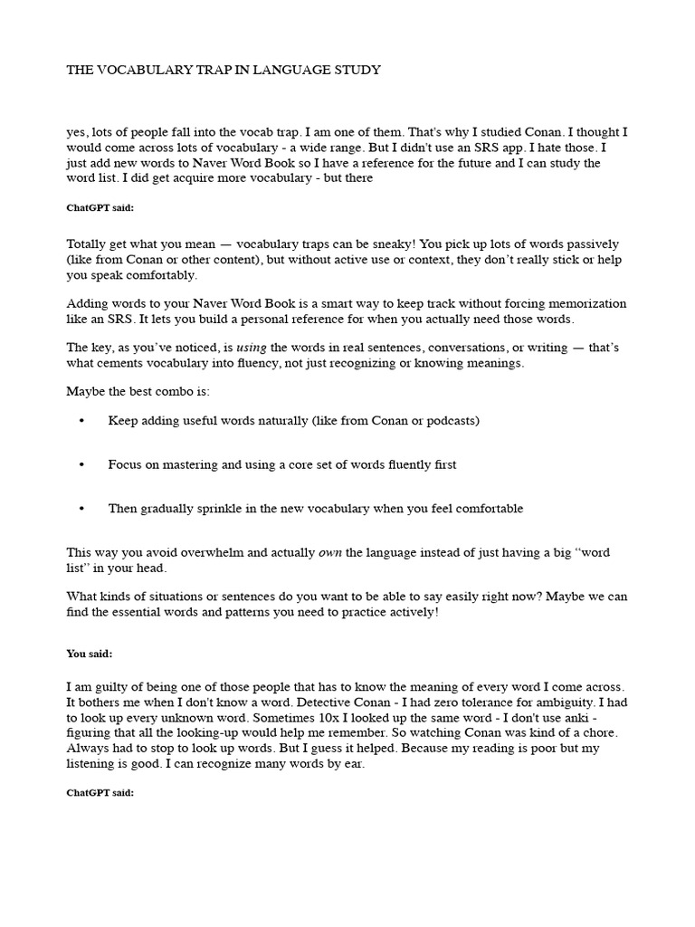 The Vocabulary Trap in Language Study | PDF | Fluency | Vocabulary