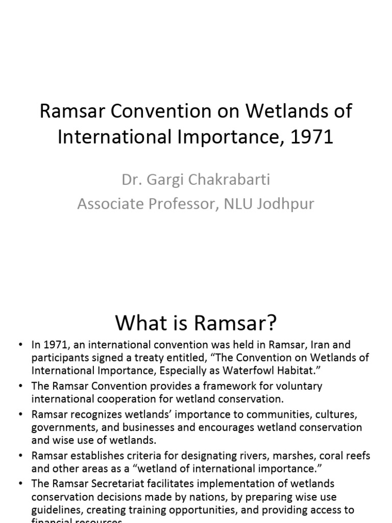 Ramsar Convention on Wetlands Overview | PDF | Wetland | Marsh