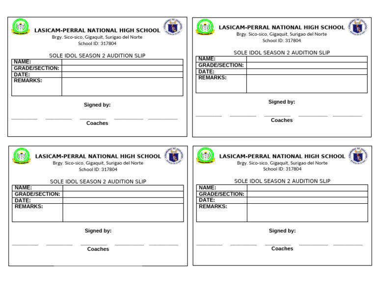 Sole Idol Audition Form | PDF