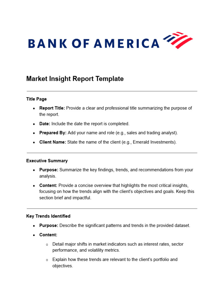 Market Insight Report Template - Task 1 | PDF | Risk | Business