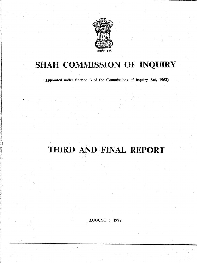 Shah Commission of Inquiry 3rd Final Report | PDF