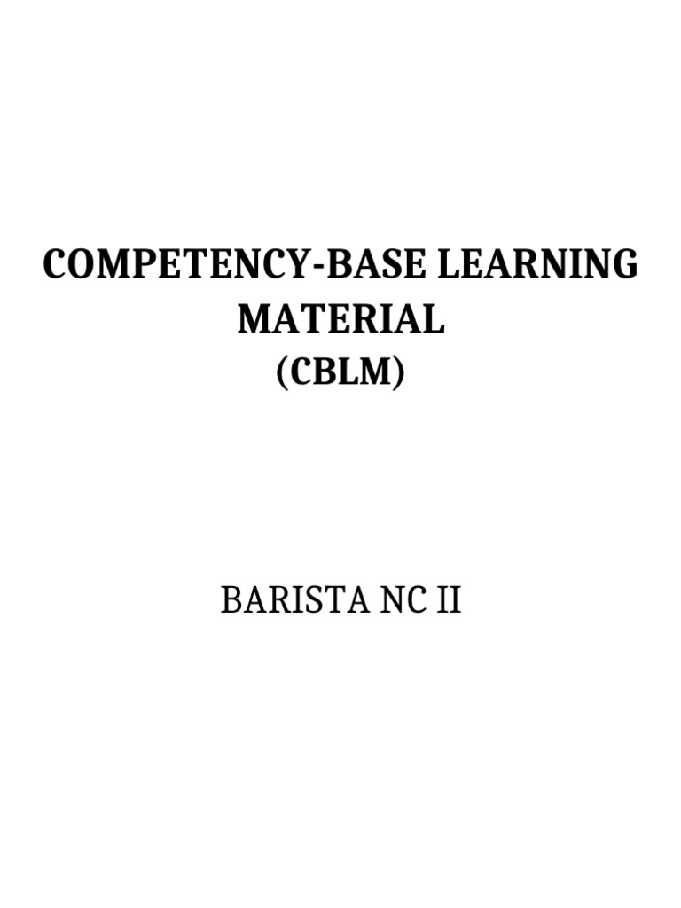 Title Page For Barista NC II | PDF