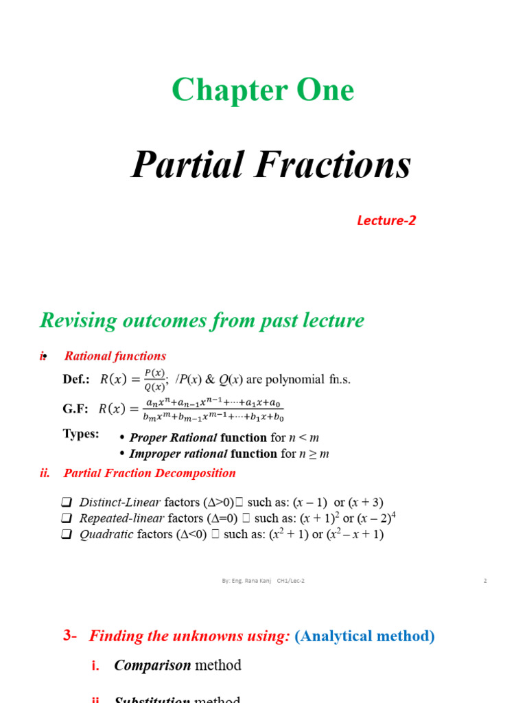 Ch1 Partial Fractions Lecture02 | PDF | Division (Mathematics) | Numerical Analysis