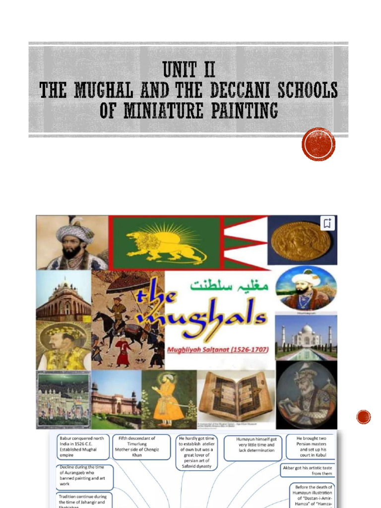 Unit II - The Mughal & The Deccani Schools of Miniature Painting | PDF ...