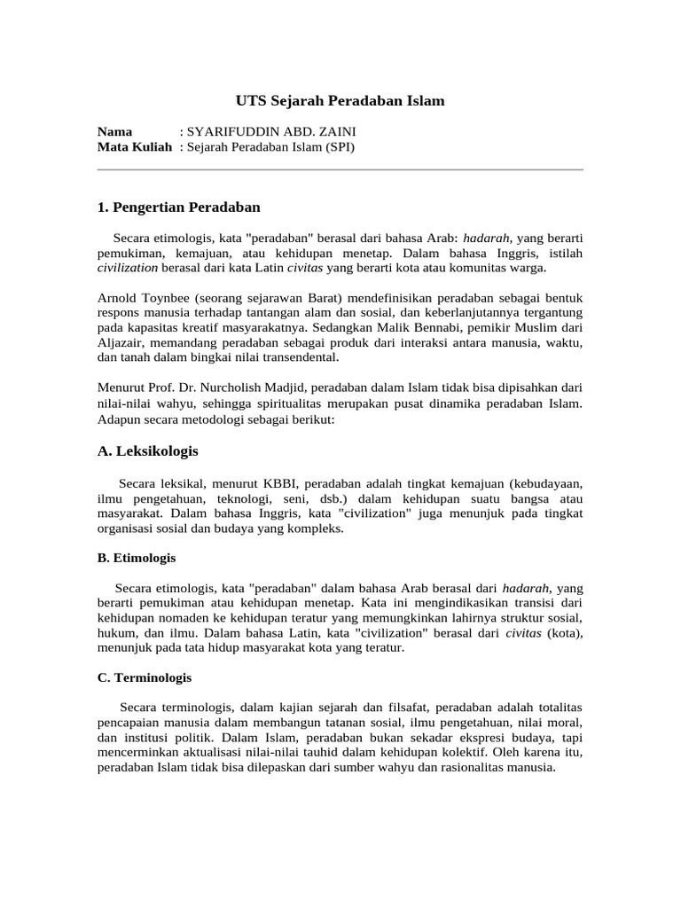 Pilar Peradaban Islam dan Contohnya | PDF