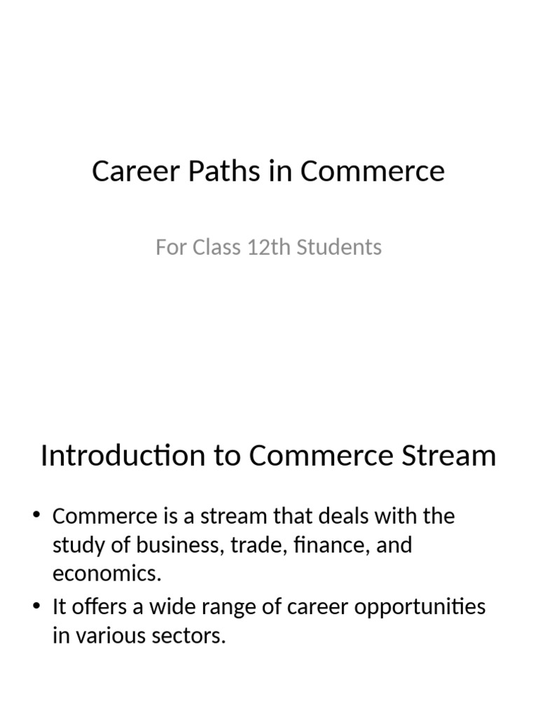 Career Options in Commerce After 12th | PDF