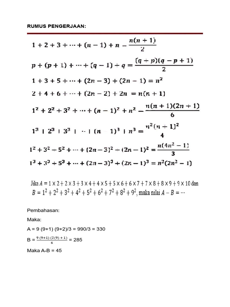 RUMUS PENGERJAAN | PDF