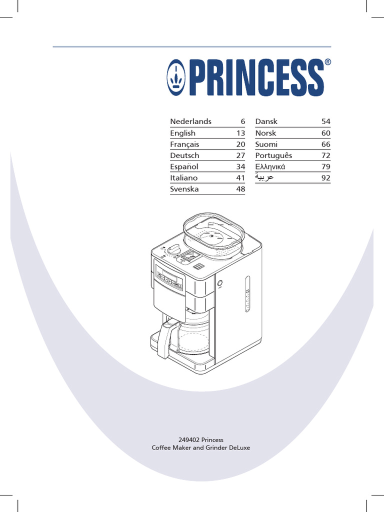 Princess Coffee Maker and Grinder Deluxe | PDF