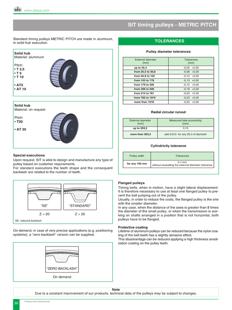 Timing Pulleys Solid Hub at | PDF | Belt (Mechanical) | Manufactured Goods