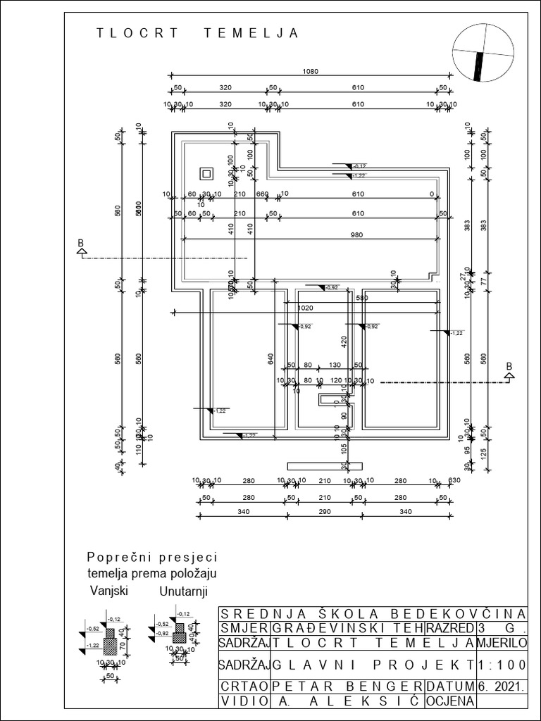 04-Tlocrt Temelja | PDF