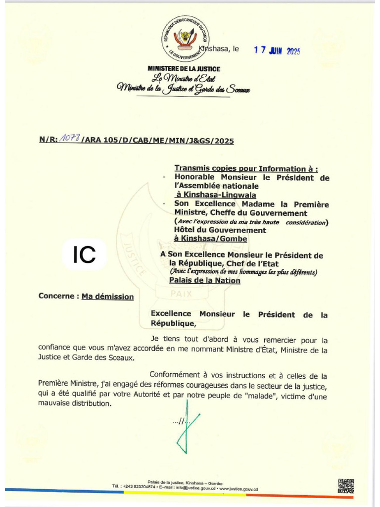 DÉMISSION MUTAMBA | PDF