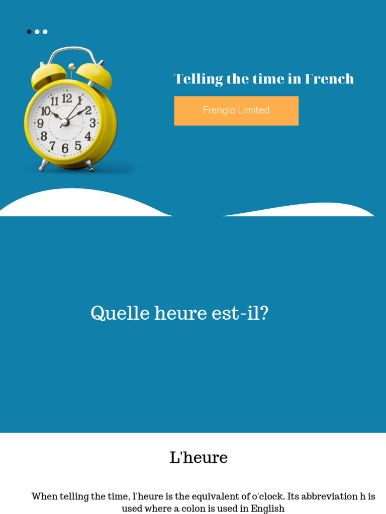 Dire l'heure en français | PDF