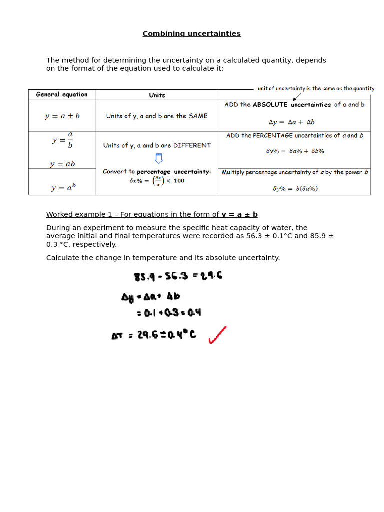 Combining Uncertainty | PDF