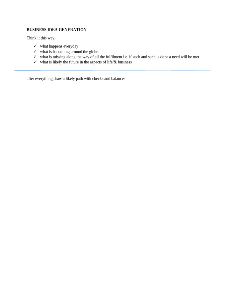 Business Idea Generation | PDF