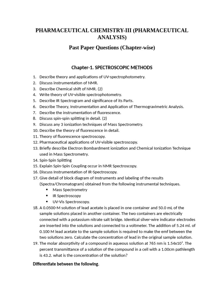 Pharmaceutical Chemistry | PDF | High Performance Liquid Chromatography | Gas Chromatography