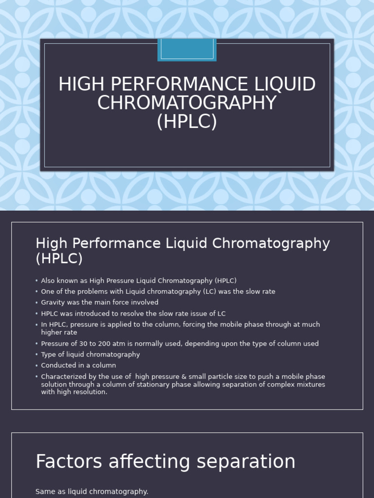 HPLC: Principles and Instrumentation Guide | PDF | High Performance ...